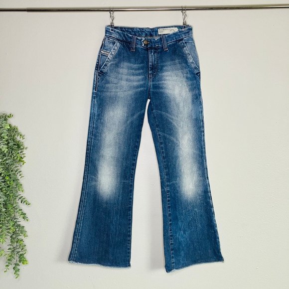 Diesel | Jeans | Diesel Flairlegg Stretch Flare Jeans Raw Hem Womens 24 ...